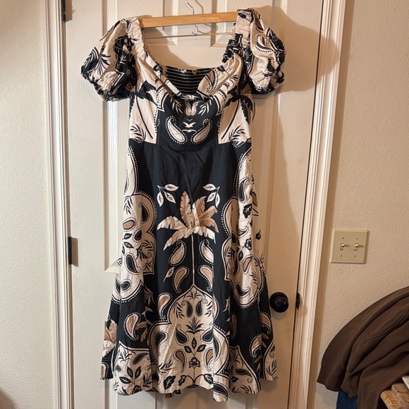 Maeve | Dresses | Maeve Black And Cream Floral Midi Dress | Poshmark